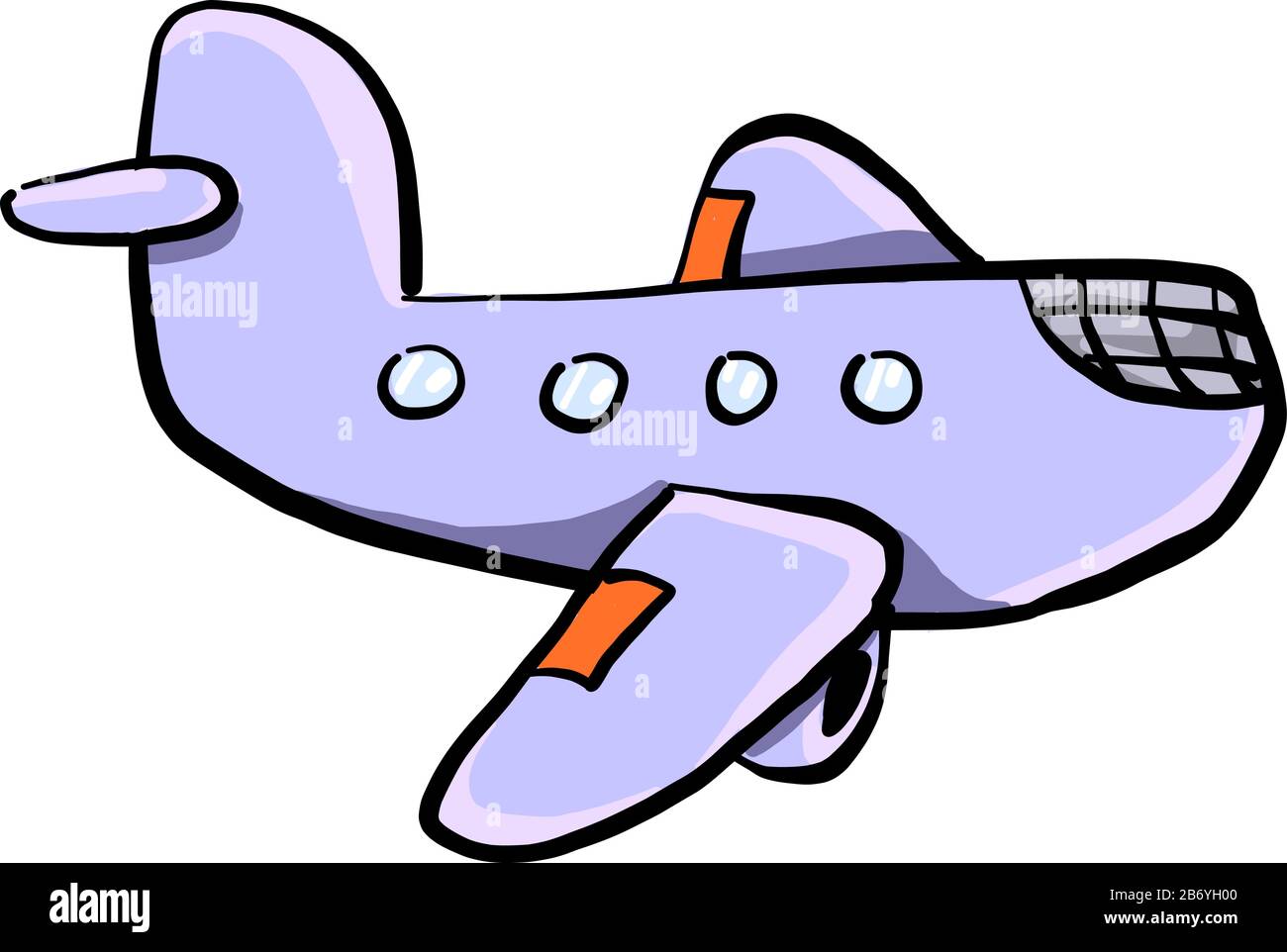 Blue plane, illustration, vector on white background Stock Vector Image ...