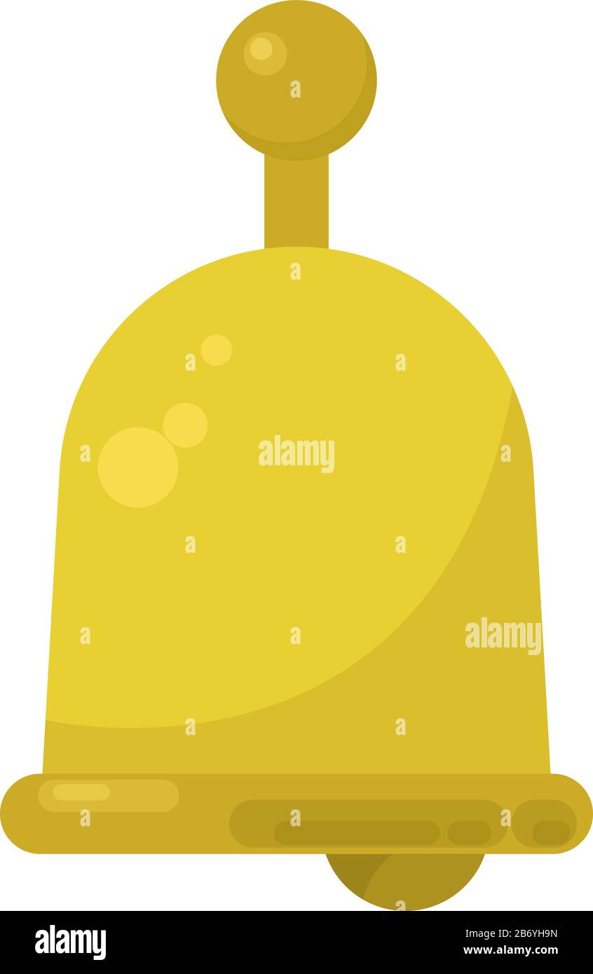 Yellow bell, illustration, vector on white background Stock Vector ...