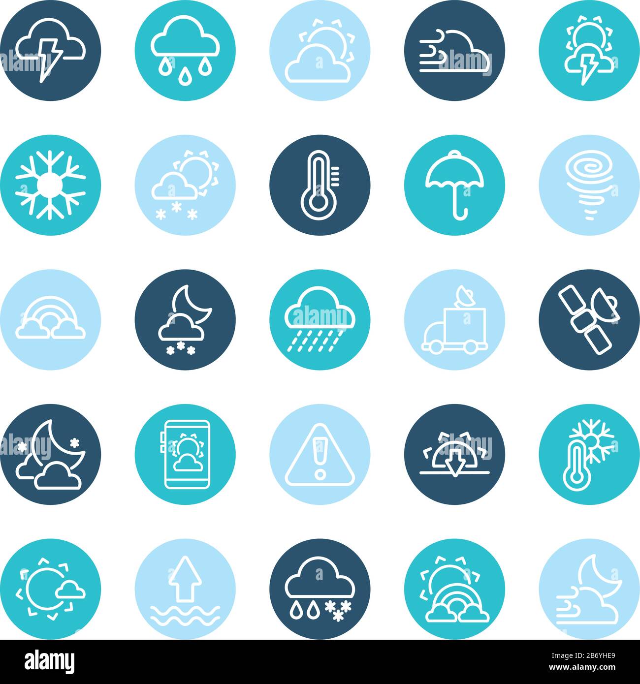 set of icons weather, block and flat style icon vector illustration ...