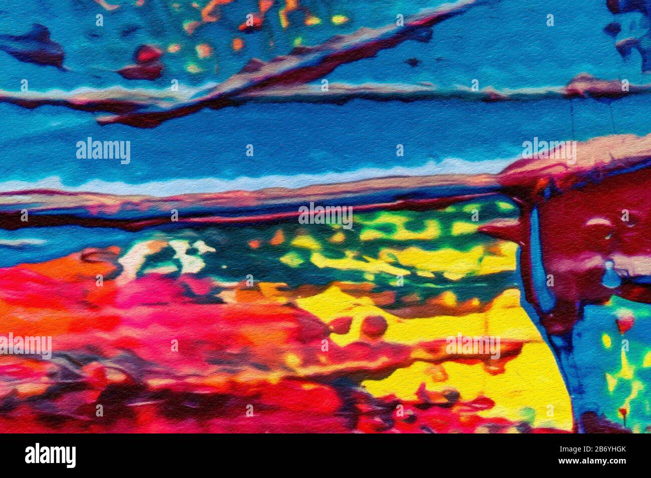 Multicolor brush strokes in oil structure. Grunge fine art mixed media ...