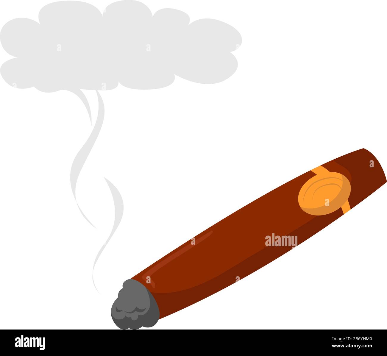 Big cigar, illustration, vector on white background Stock Vector Image ...