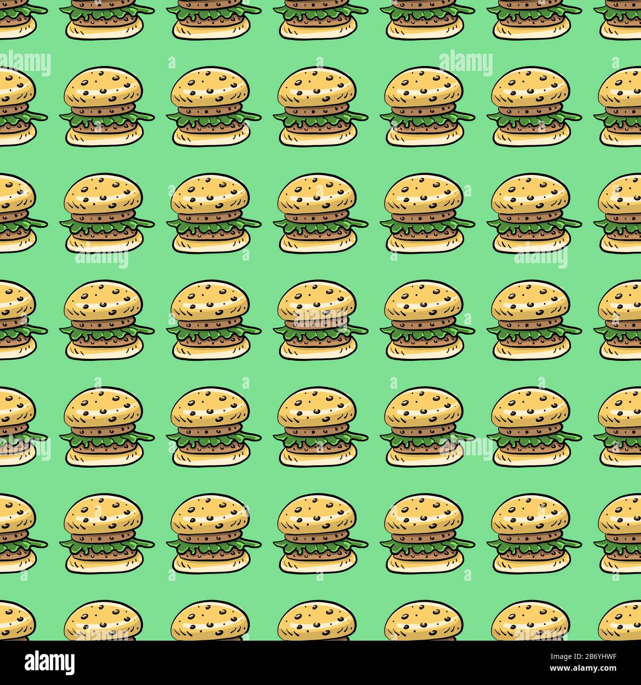 Burger pattern, illustration, vector on white background Stock Vector ...