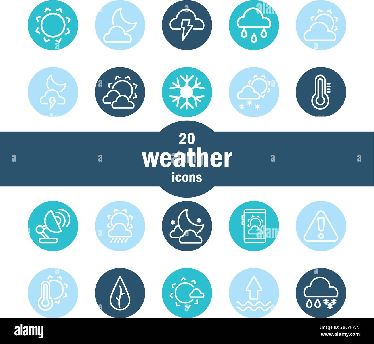 set of icons weather, block and flat style icon vector illustration ...