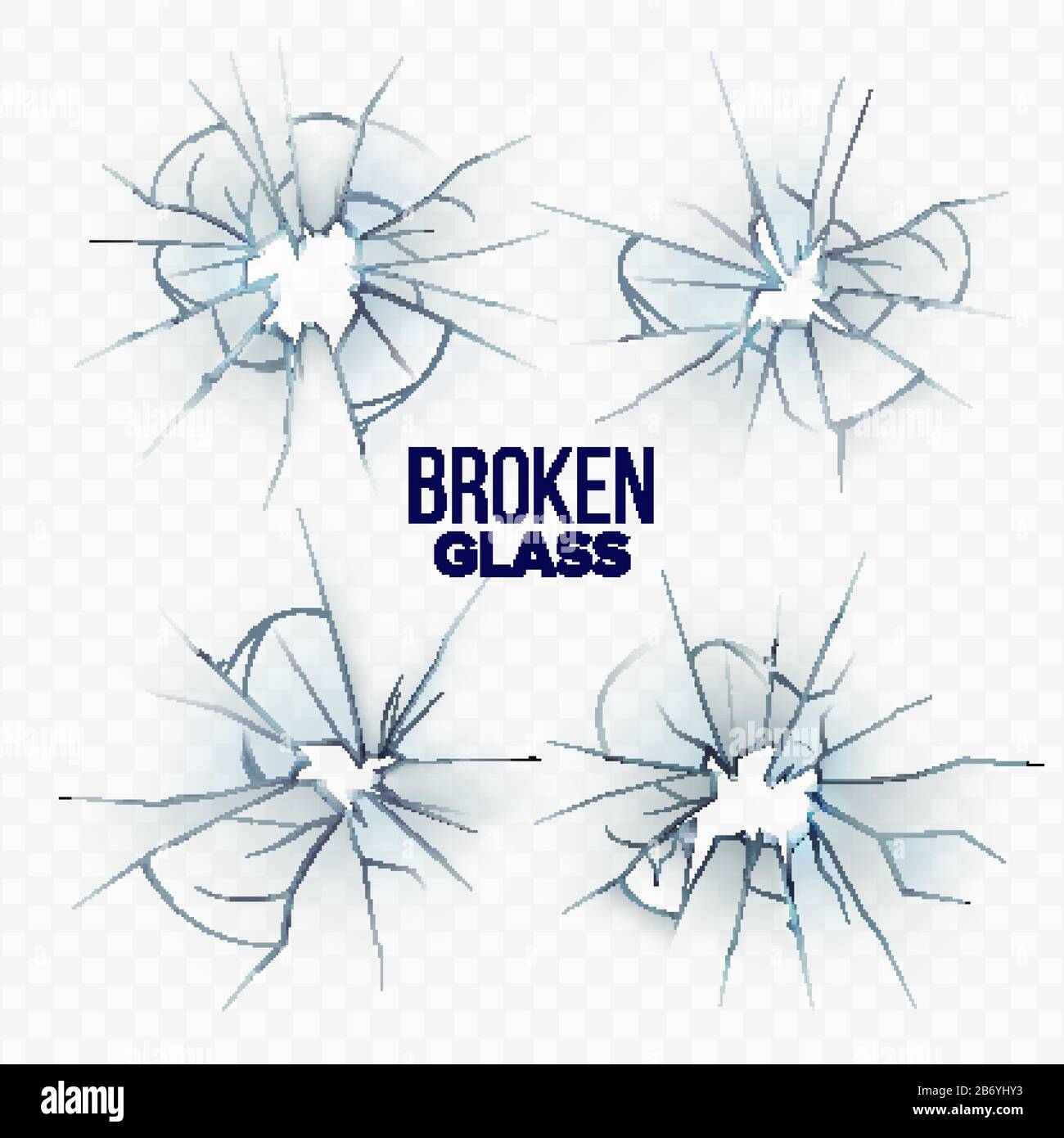 Broken And Smashed Glass Collection Set Vector Stock Vector Image & Art ...