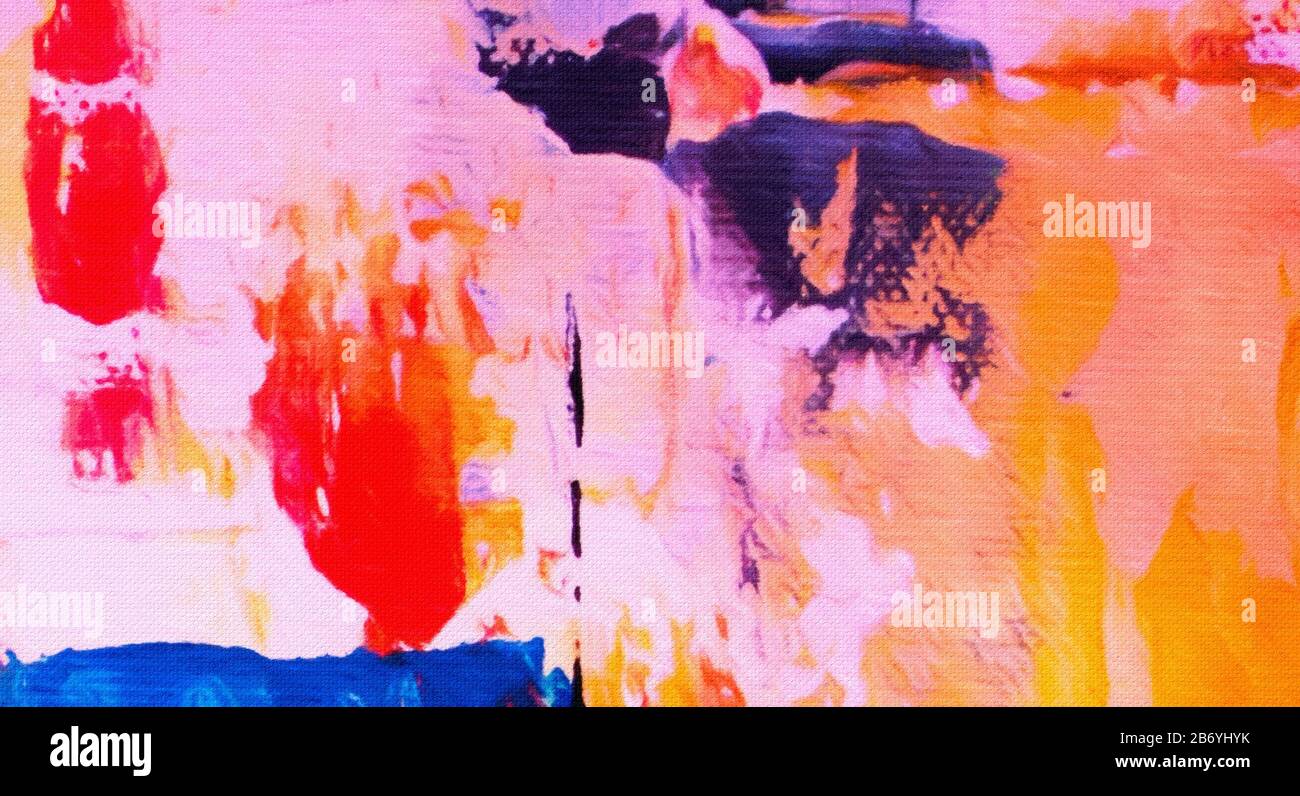 Multicolor brush strokes in oil structure. Grunge fine art mixed media ...