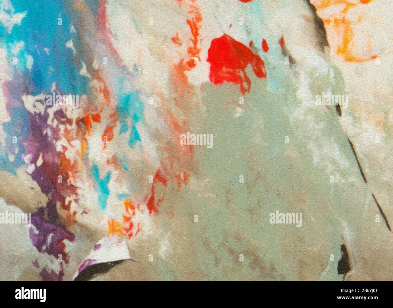 Multicolor brush strokes in oil structure. Grunge fine art mixed media ...