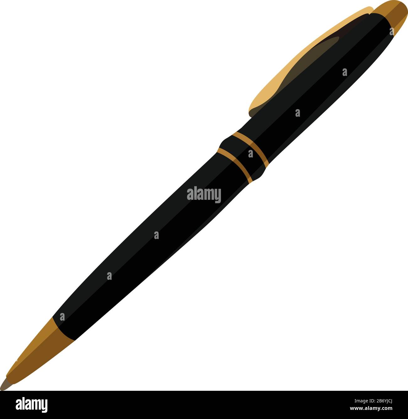 Black pen, illustration, vector on white background Stock Vector Image ...
