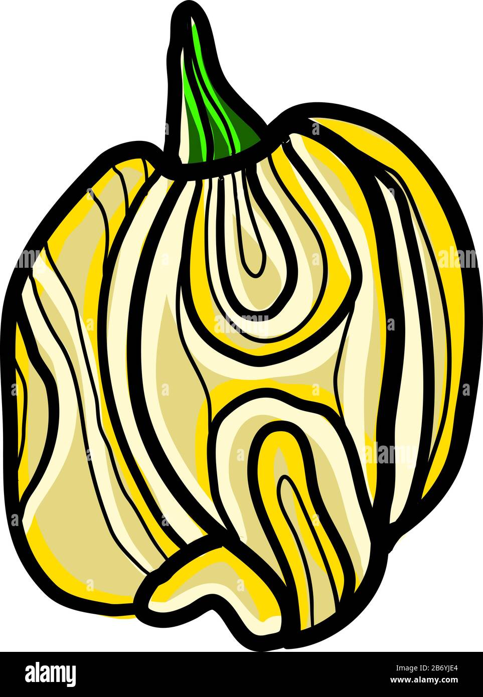 Yellow pepper, illustration, vector on white background Stock Vector ...