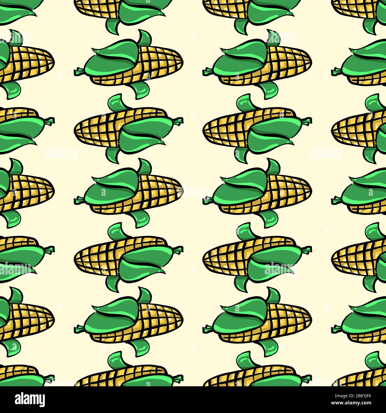 Corn pattern, illustration, vector on white background Stock Vector ...