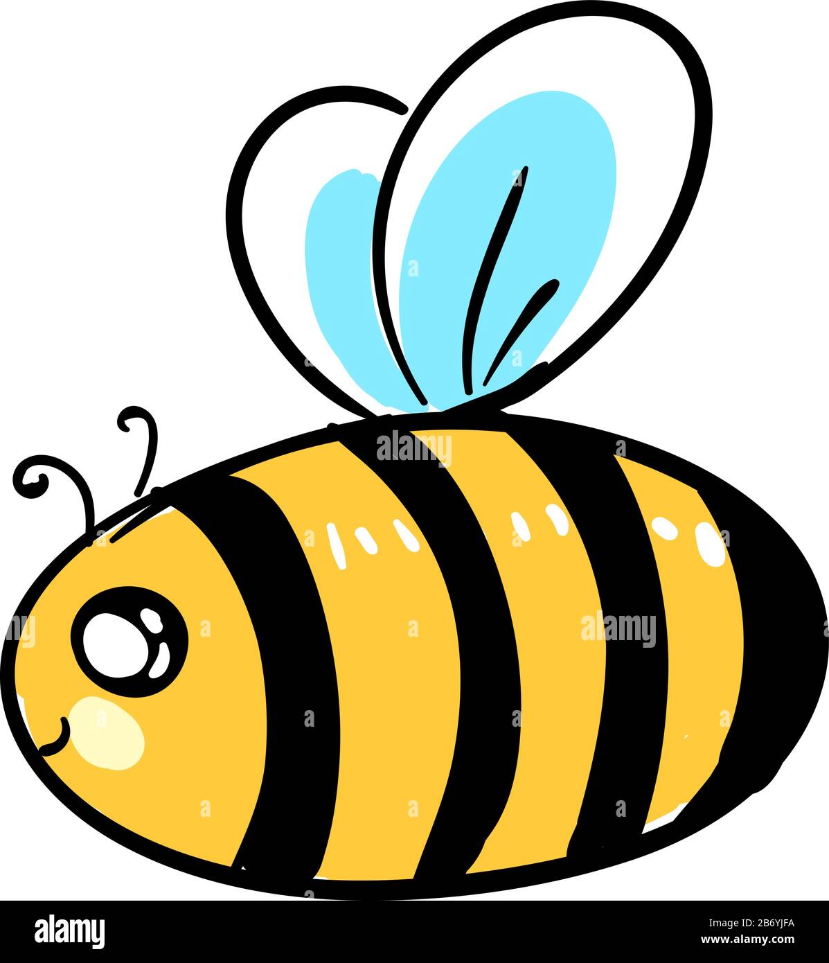 Fat bee, illustration, vector on white background Stock Vector Image ...