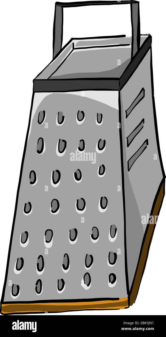 Grey grater, illustration, vector on white background Stock Vector ...