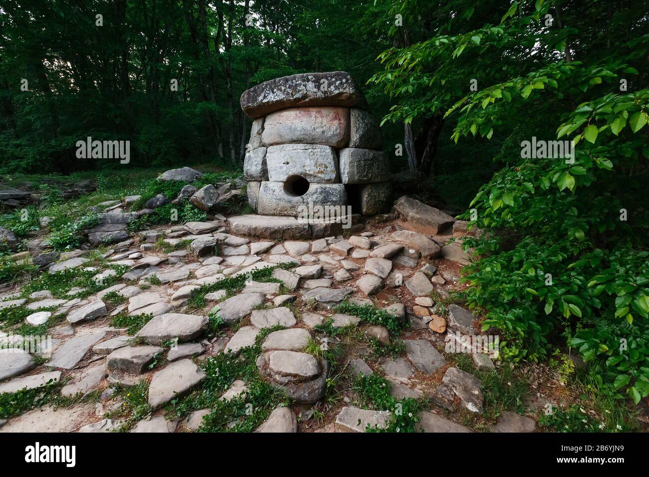 Ancient round compound dolmen in the valley of the river Jean, Monument ...