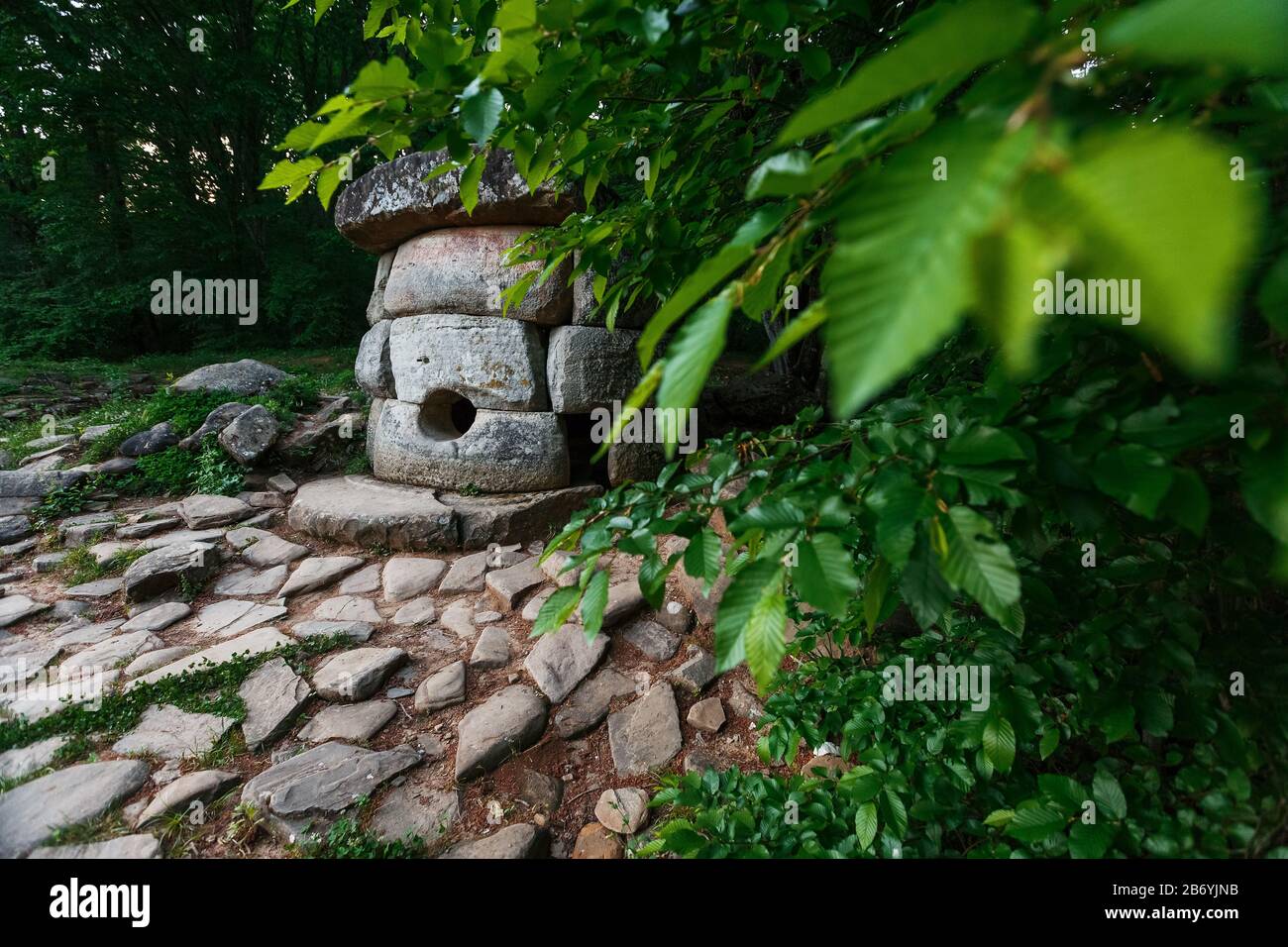 Ancient round compound dolmen in the valley of the river Jean, Monument ...