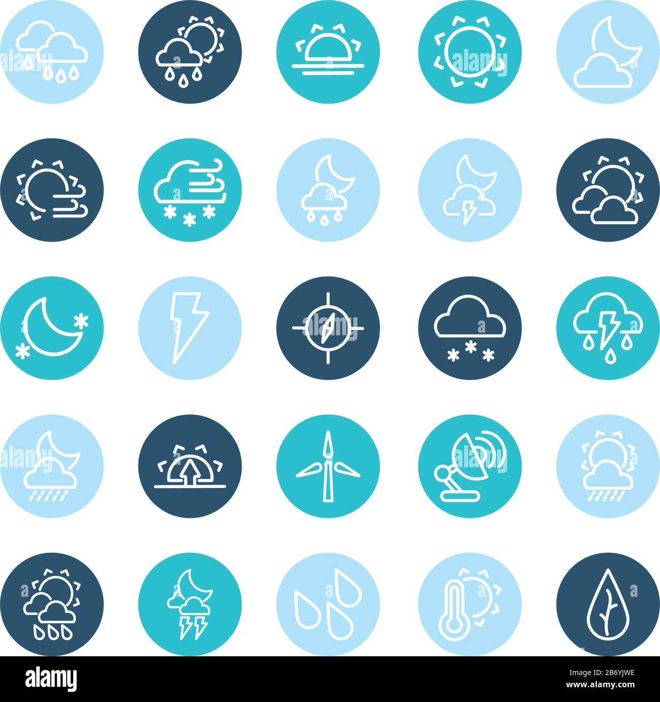 set of icons weather, block and flat style icon vector illustration ...