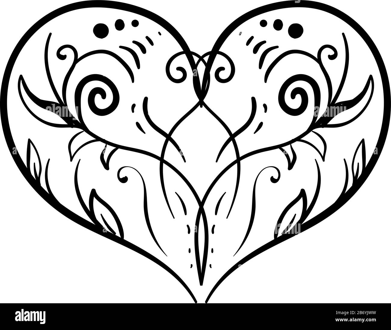 Heart drawing, illustration, vector on white background Stock Vector ...