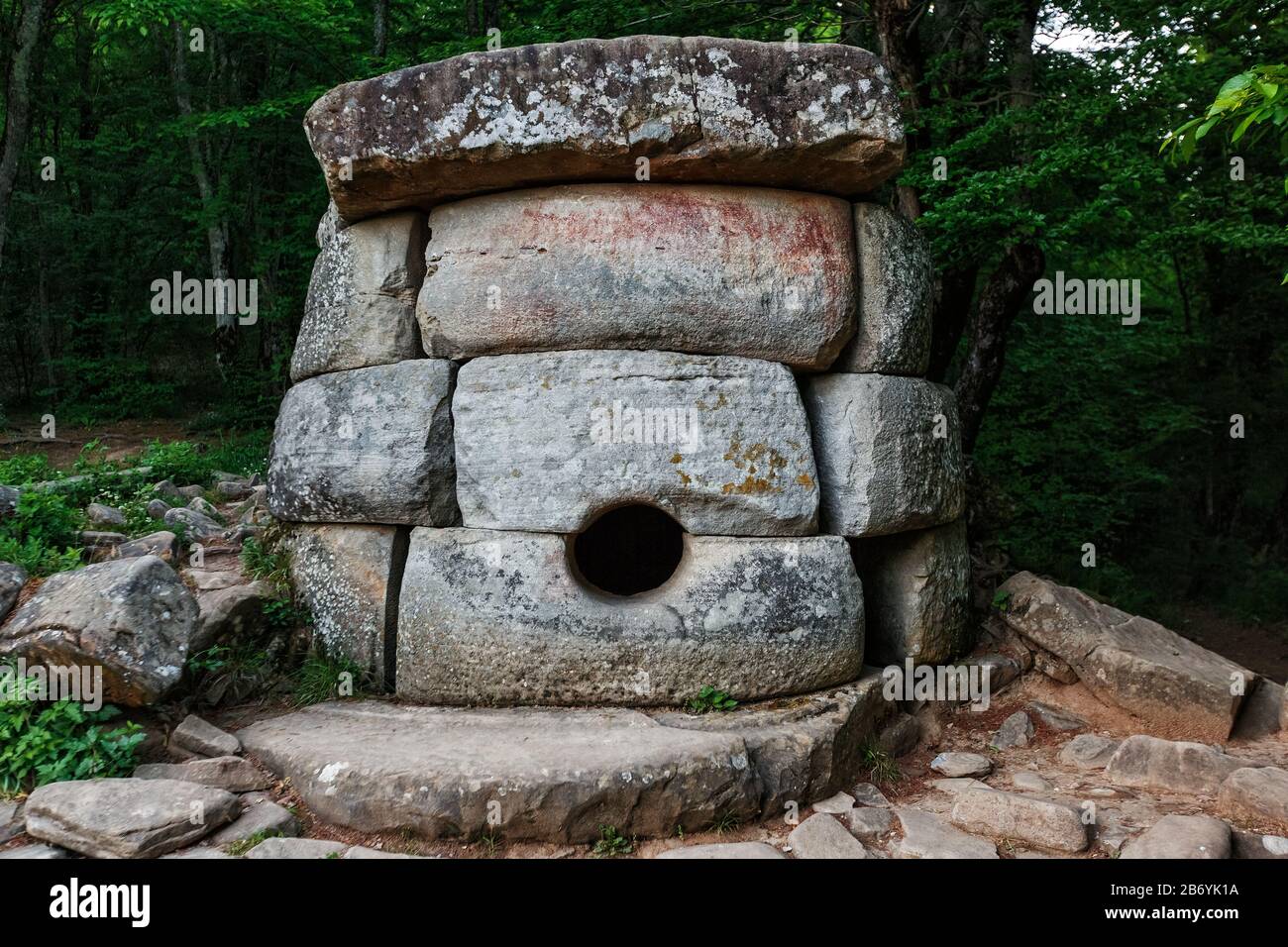 Ancient round compound dolmen in the valley of the river Jean, Monument ...