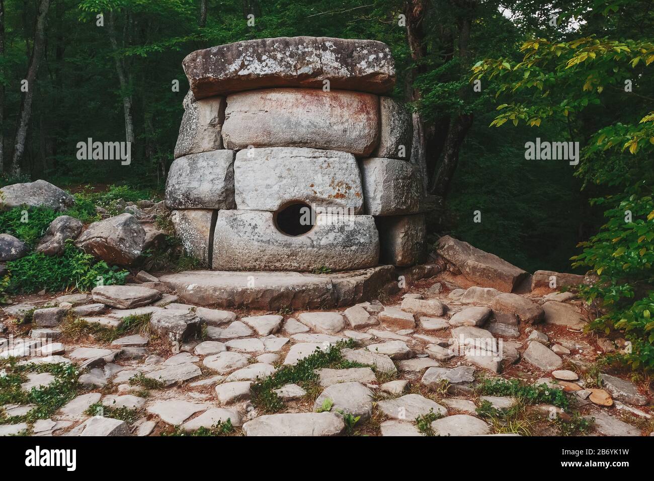 Ancient round compound dolmen in the valley of the river Jean, Monument ...