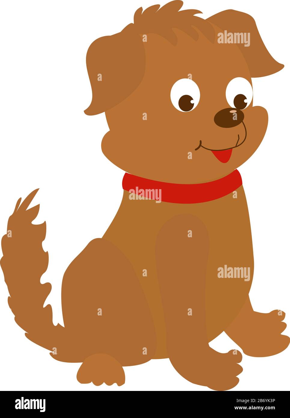 Brown dog, illustration, vector on white background Stock Vector Image ...