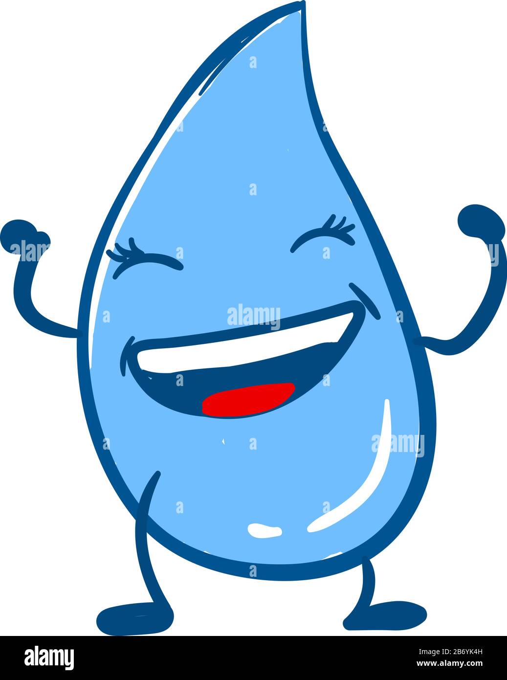 Cartoon character water drop happy Stock Vector Images - Alamy