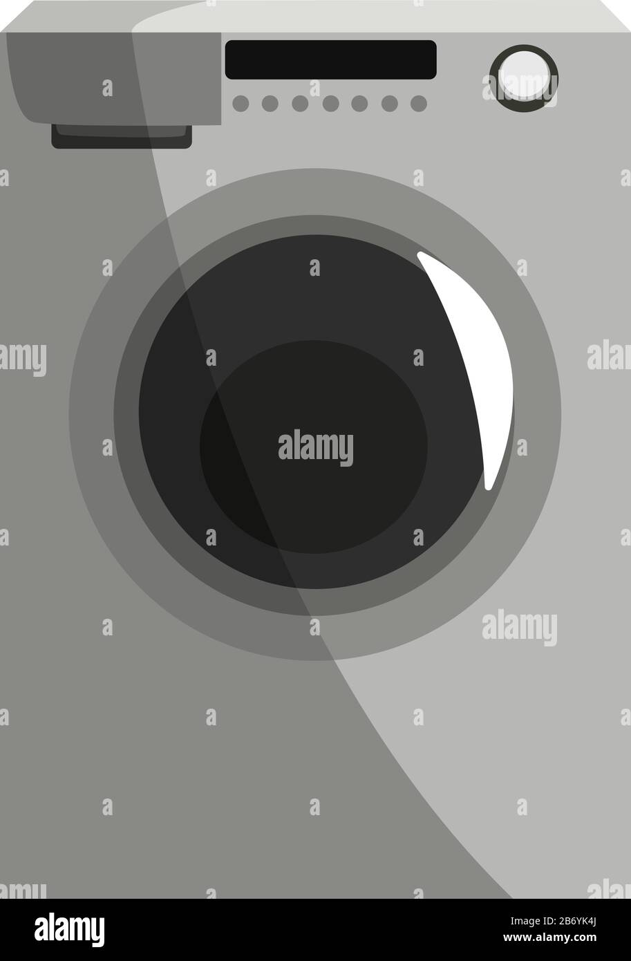 Grey washing machine, illustration, vector on white background Stock ...