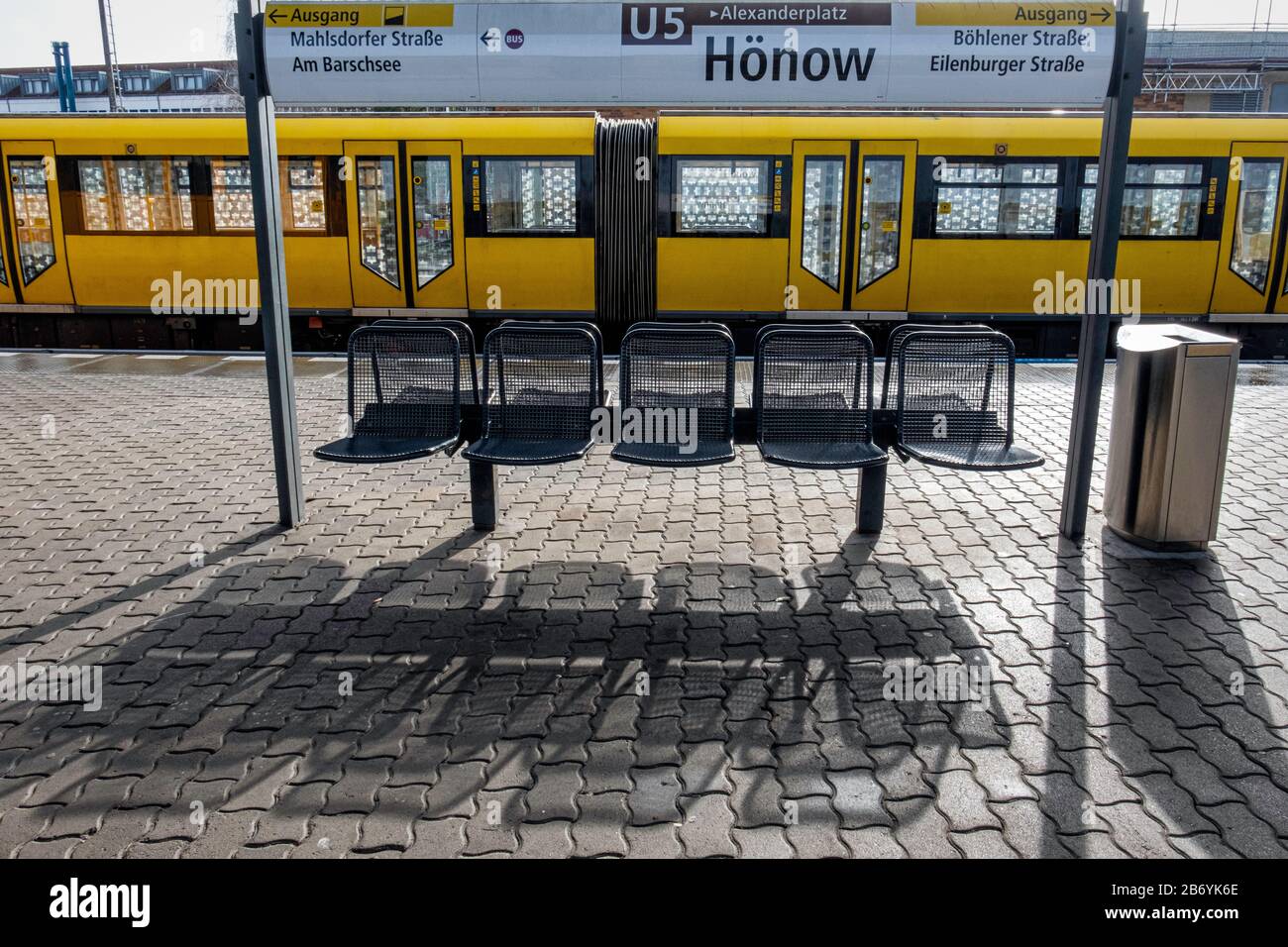 Hönow U-Bahn railway station, Eastern terminus of the U5 rail line in ...