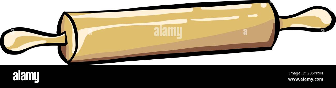 Rolling pin, illustration, vector on white background Stock Vector ...