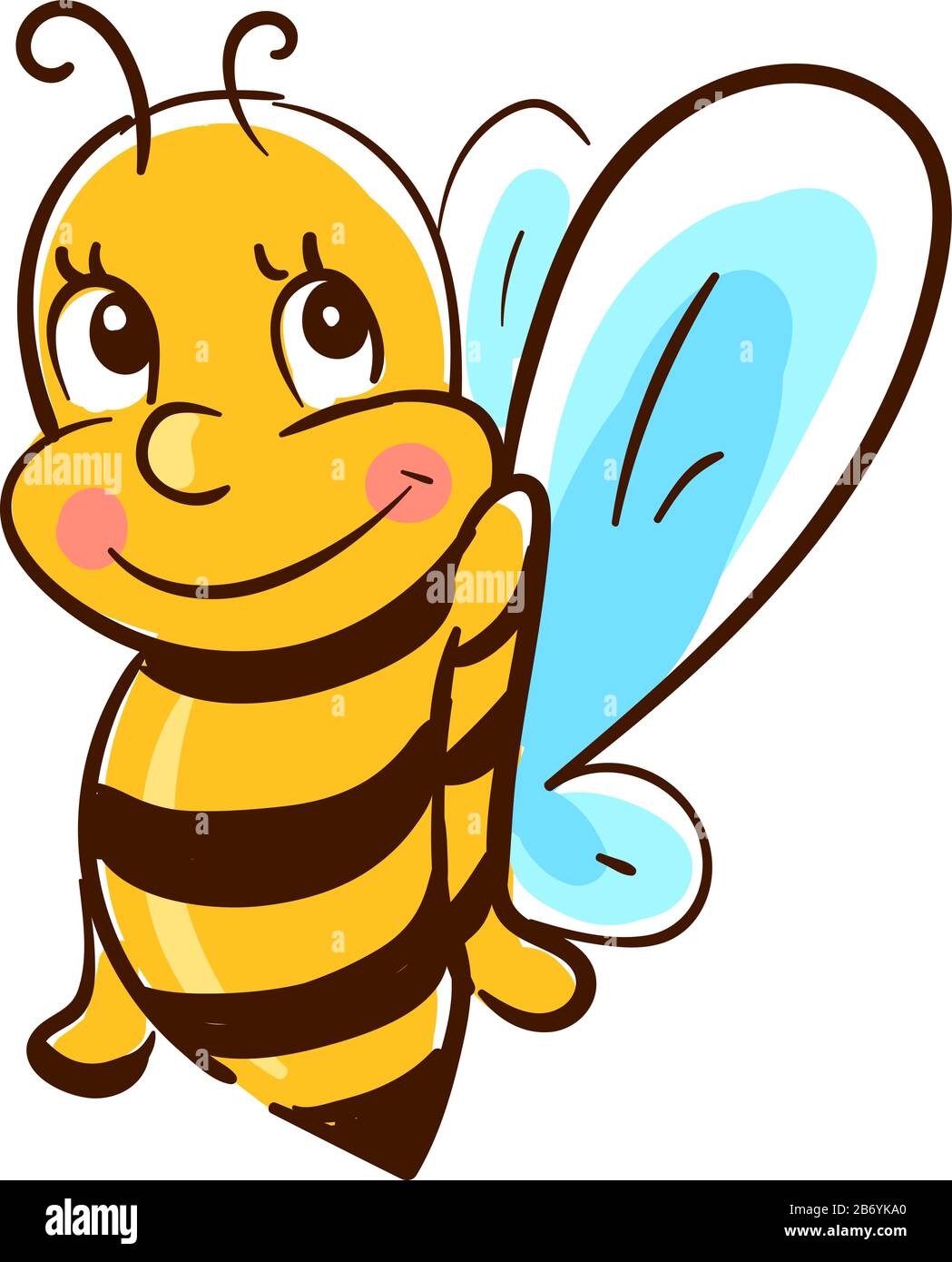 Cute bee, illustration, vector on white background Stock Vector Image ...