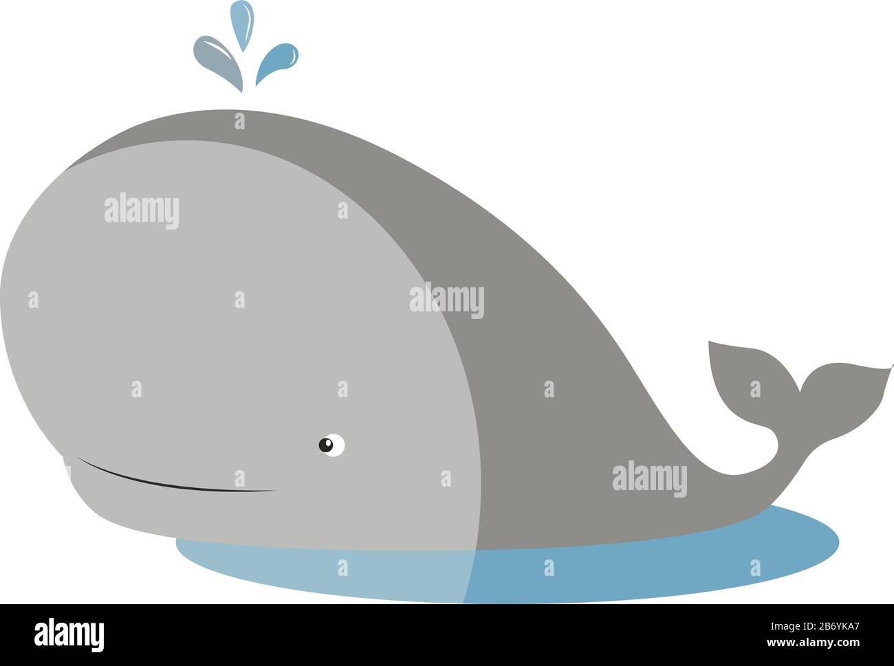 Grey whale, illustration, vector on white background Stock Vector Image ...