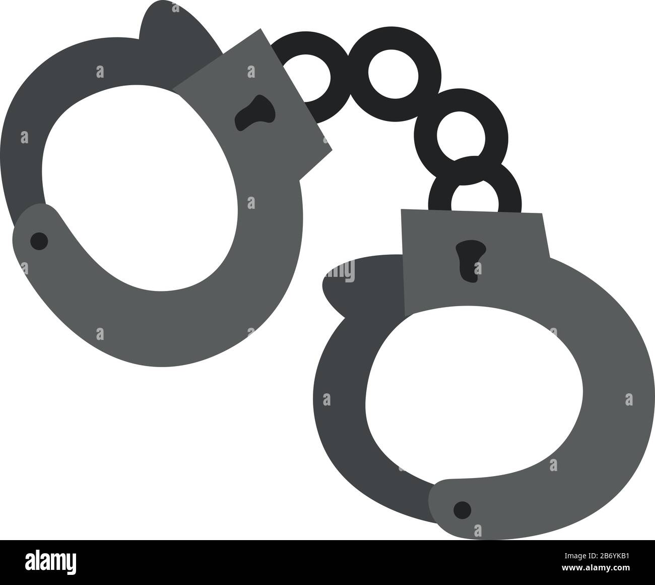 Handcuffs, illustration, vector on white background Stock Vector Image ...