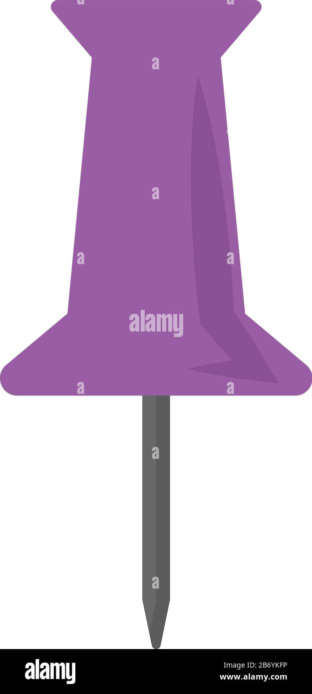 Purple pin, illustration, vector on white background Stock Vector Image ...