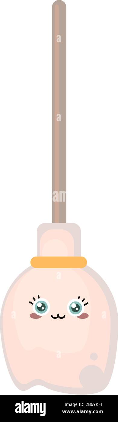 Happy mop, illustration, vector on white background Stock Vector Image ...