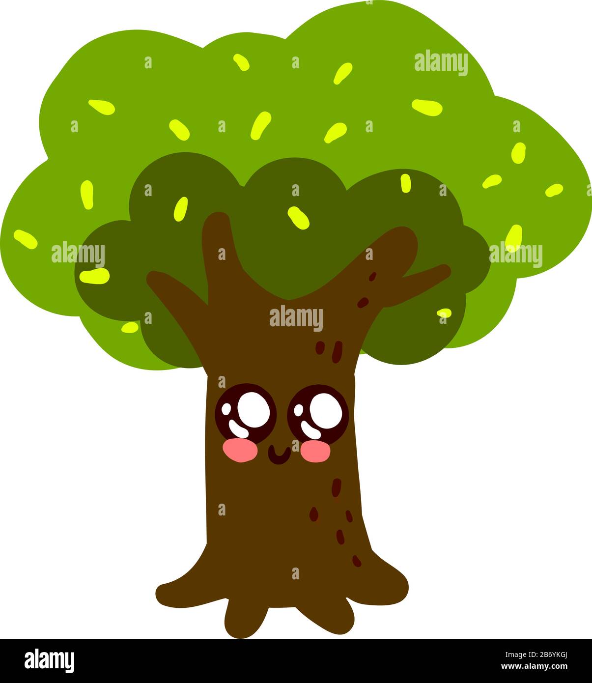 Cute tree, illustration, vector on white background Stock Vector Image ...