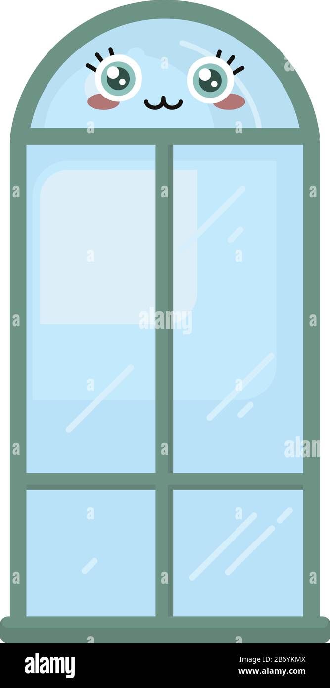 Happy window, illustration, vector on white background Stock Vector ...