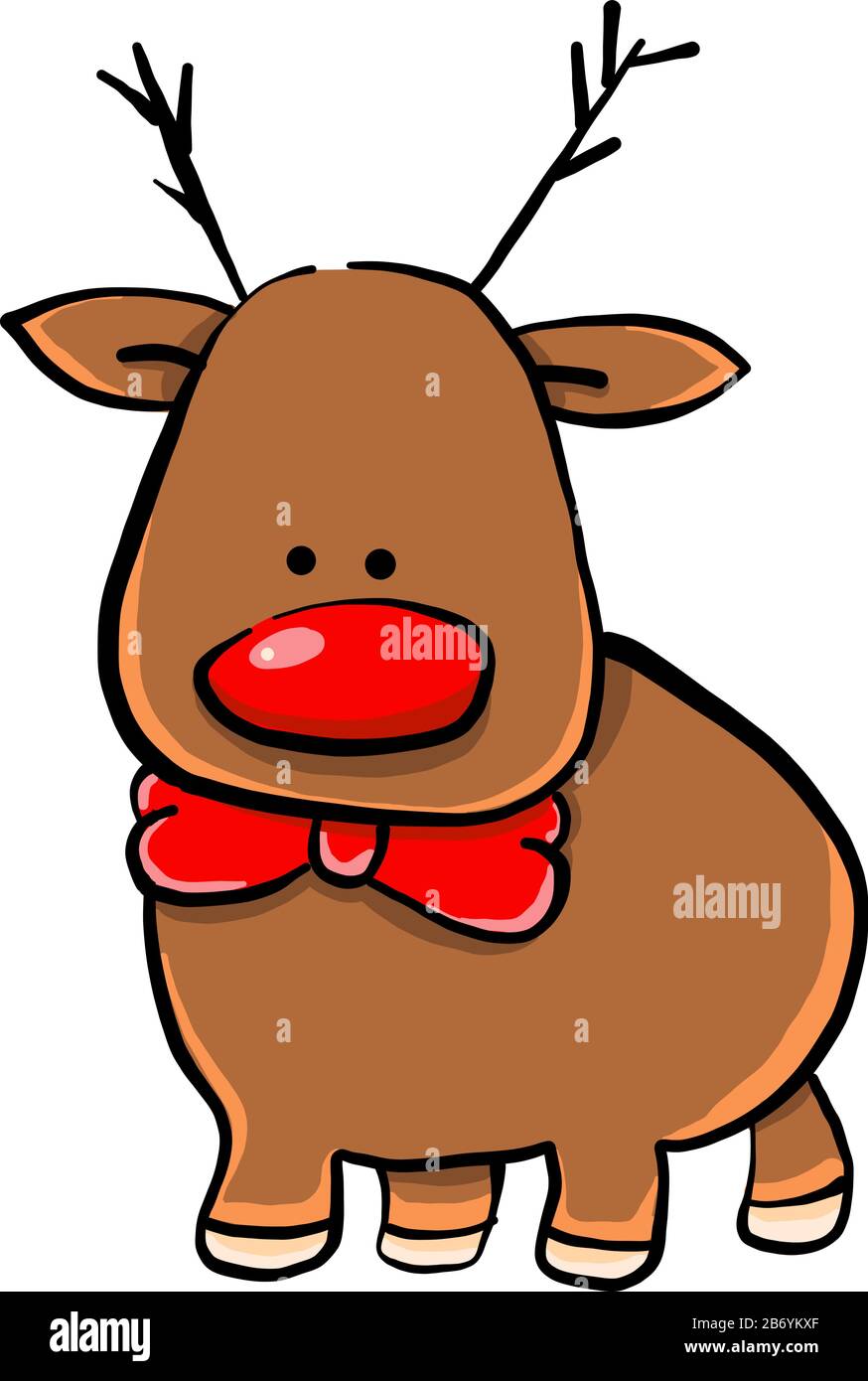 Fat deer, illustration, vector on white background Stock Vector Image ...