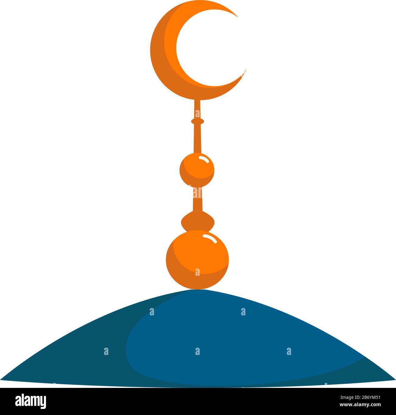 Islamic crescent, illustration, vector on white background Stock Vector ...