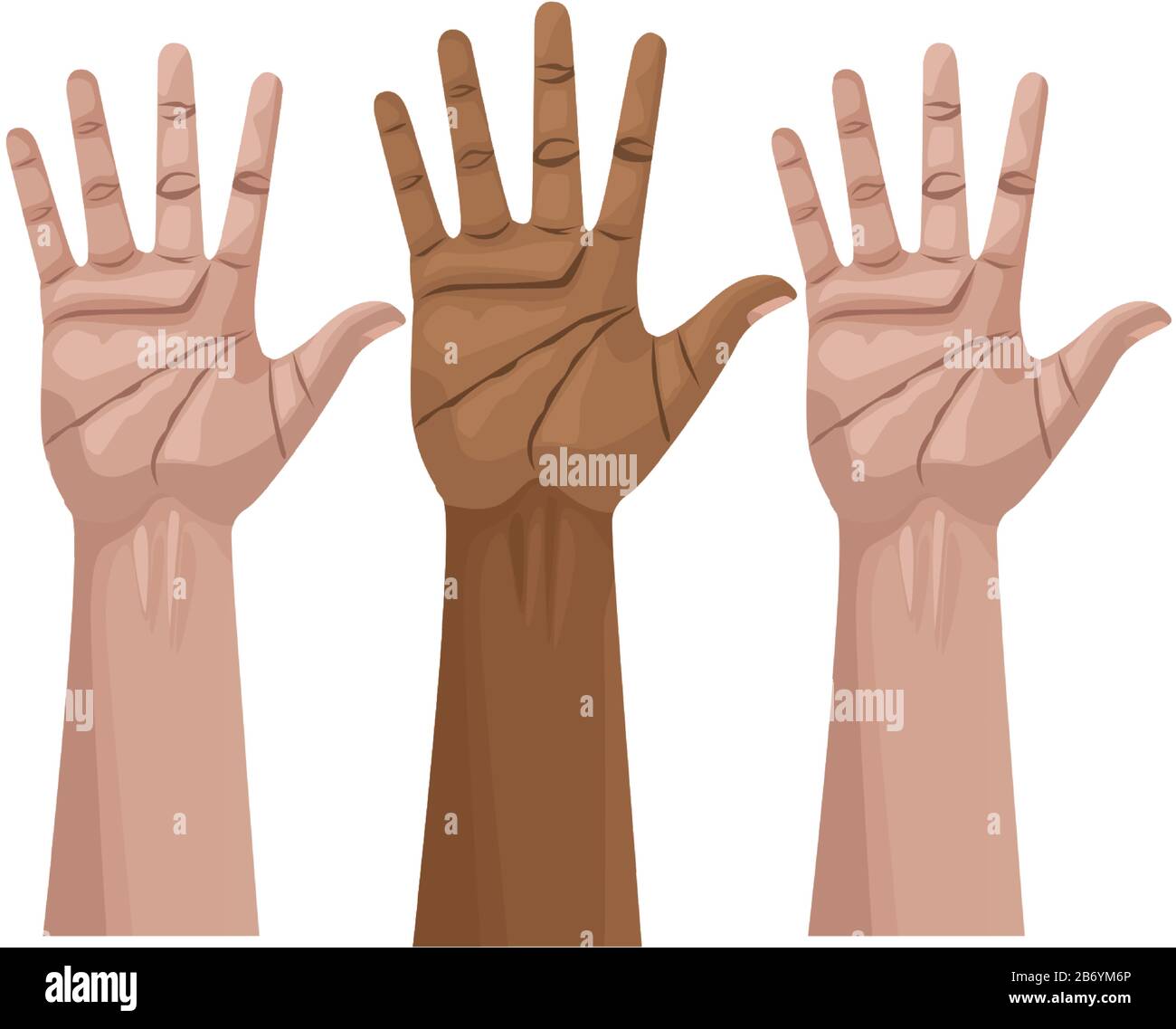 Hands raised up pointing Stock Vector Images - Alamy