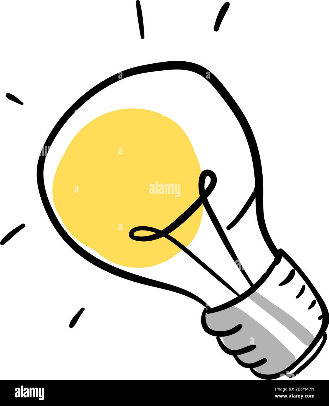 Lighting bulb drawing, illustration, vector on white background Stock ...
