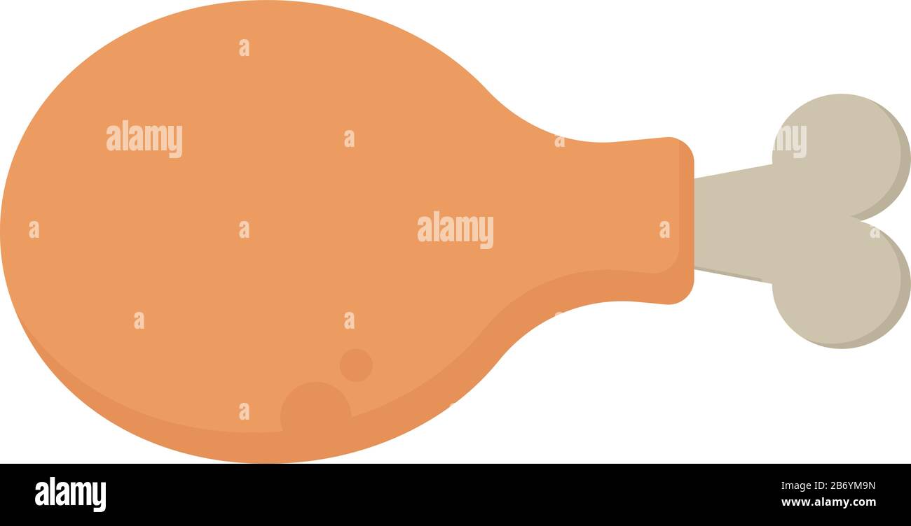 Chicken leg, illustration, vector on white background Stock Vector ...