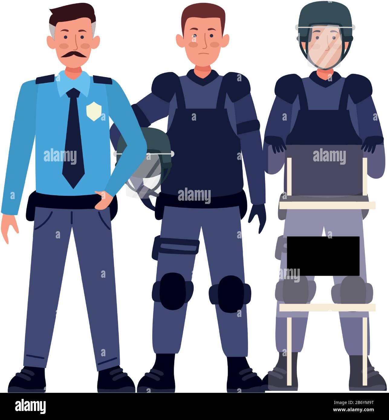 group of riot polices with uniforms characters Stock Vector Image & Art ...