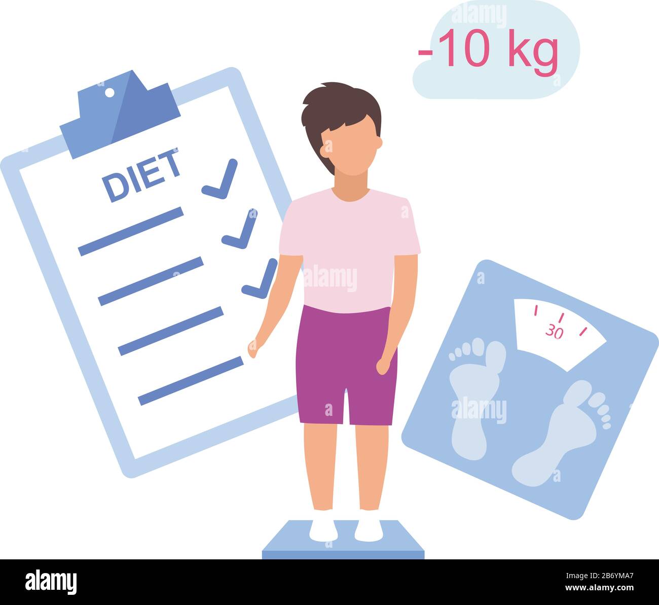 Child and overweight and scales Cut Out Stock Images & Pictures - Alamy