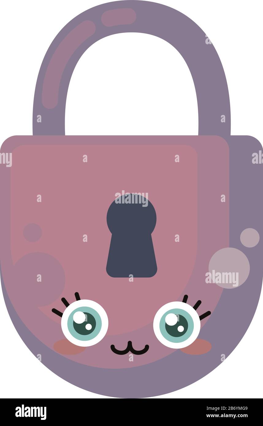 Cute lock, illustration, vector on white background Stock Vector Image ...