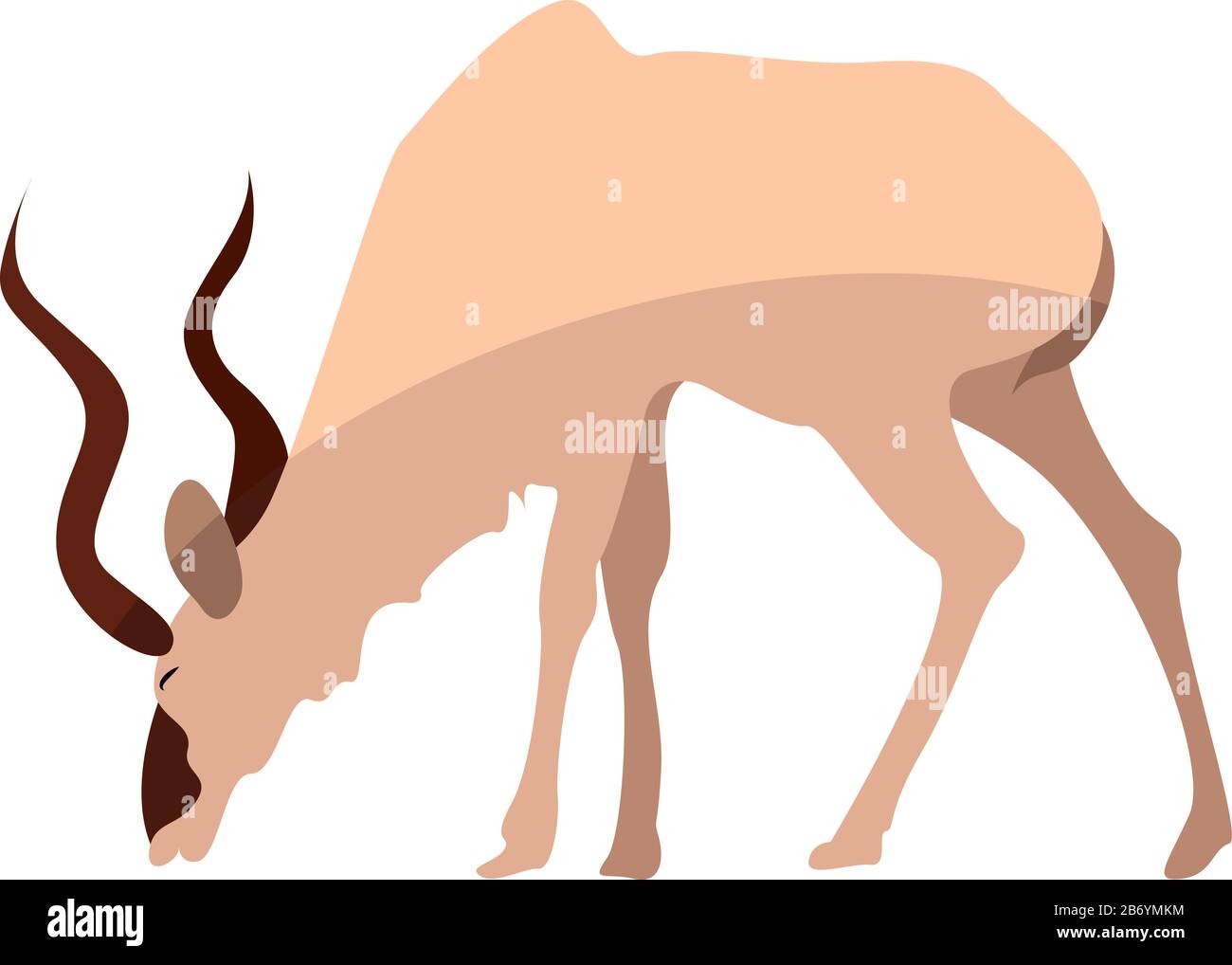 Goat eating, illustration, vector on white background Stock Vector ...