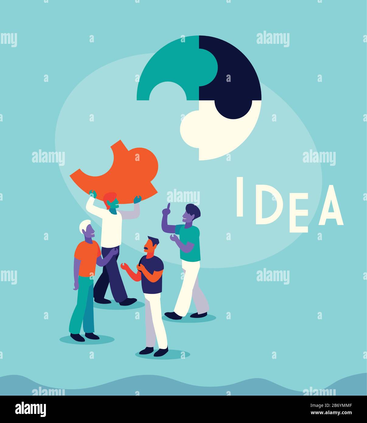 businessmen with idea label, people and ideas vector illustration ...