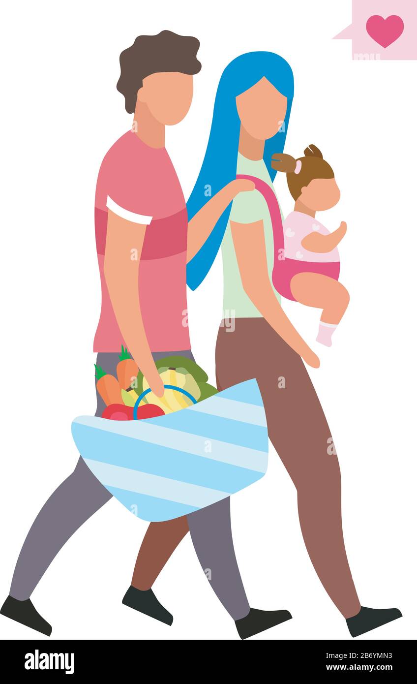 Loving family with child flat vector illustration Stock Vector Image ...
