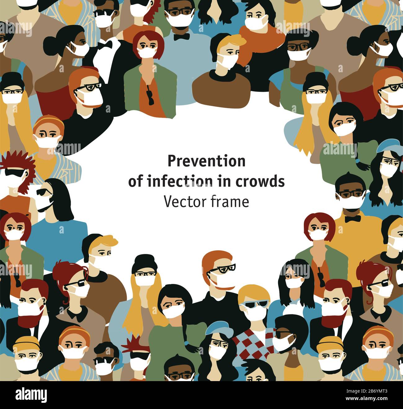 Epidemic virus people medical masks Prevention infection frame Stock ...