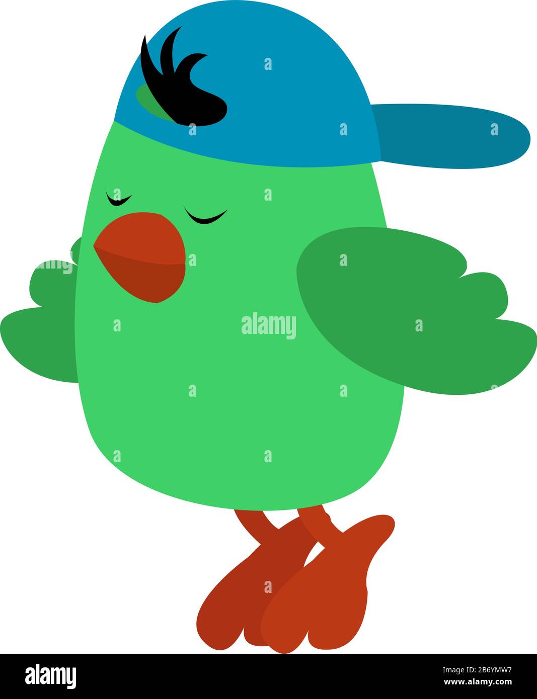 Green bird, illustration, vector on white background Stock Vector Image ...