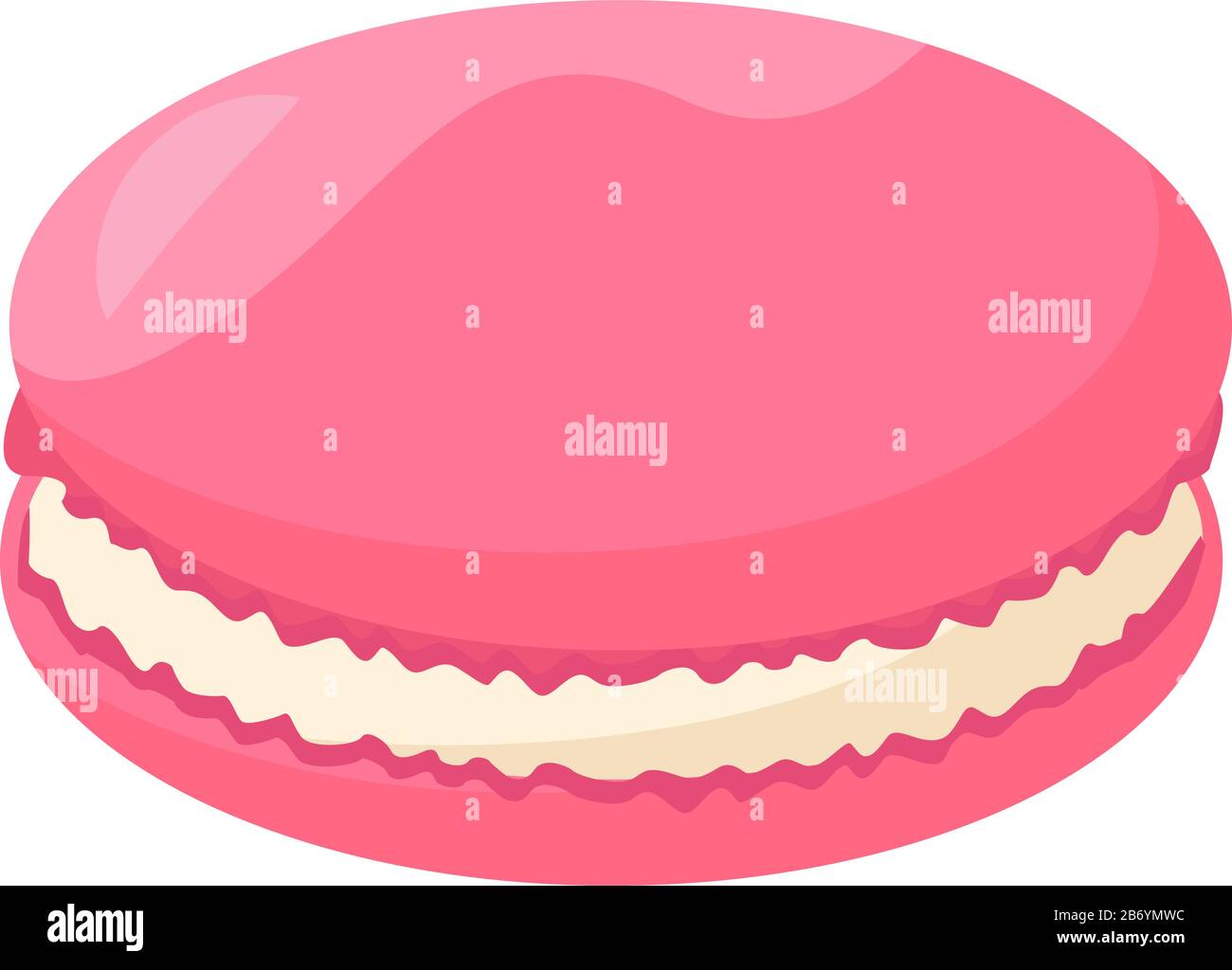 Pink macaron, illustration, vector on white background Stock Vector ...