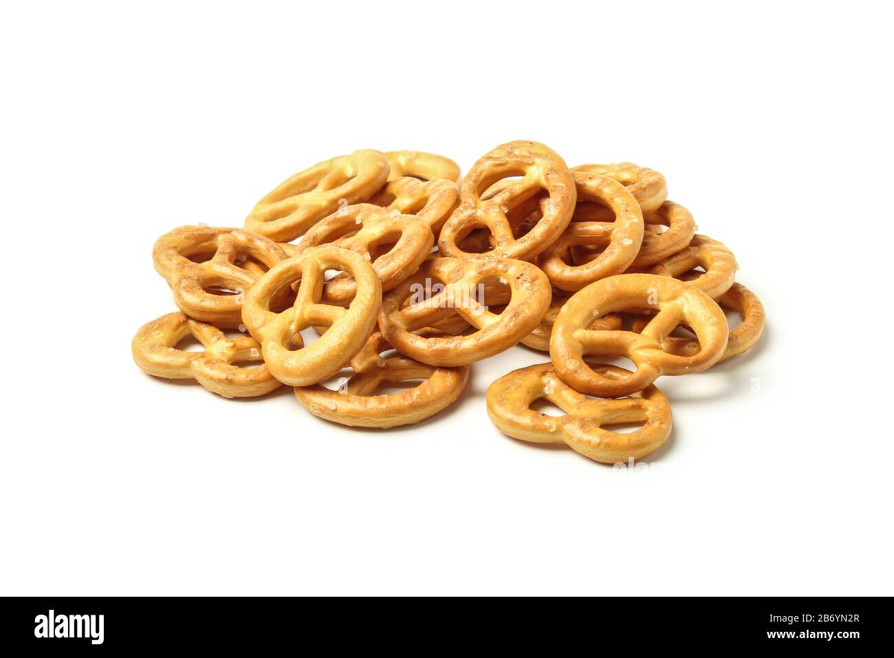 Handful of crackers close-up isolated on white background Stock Photo ...