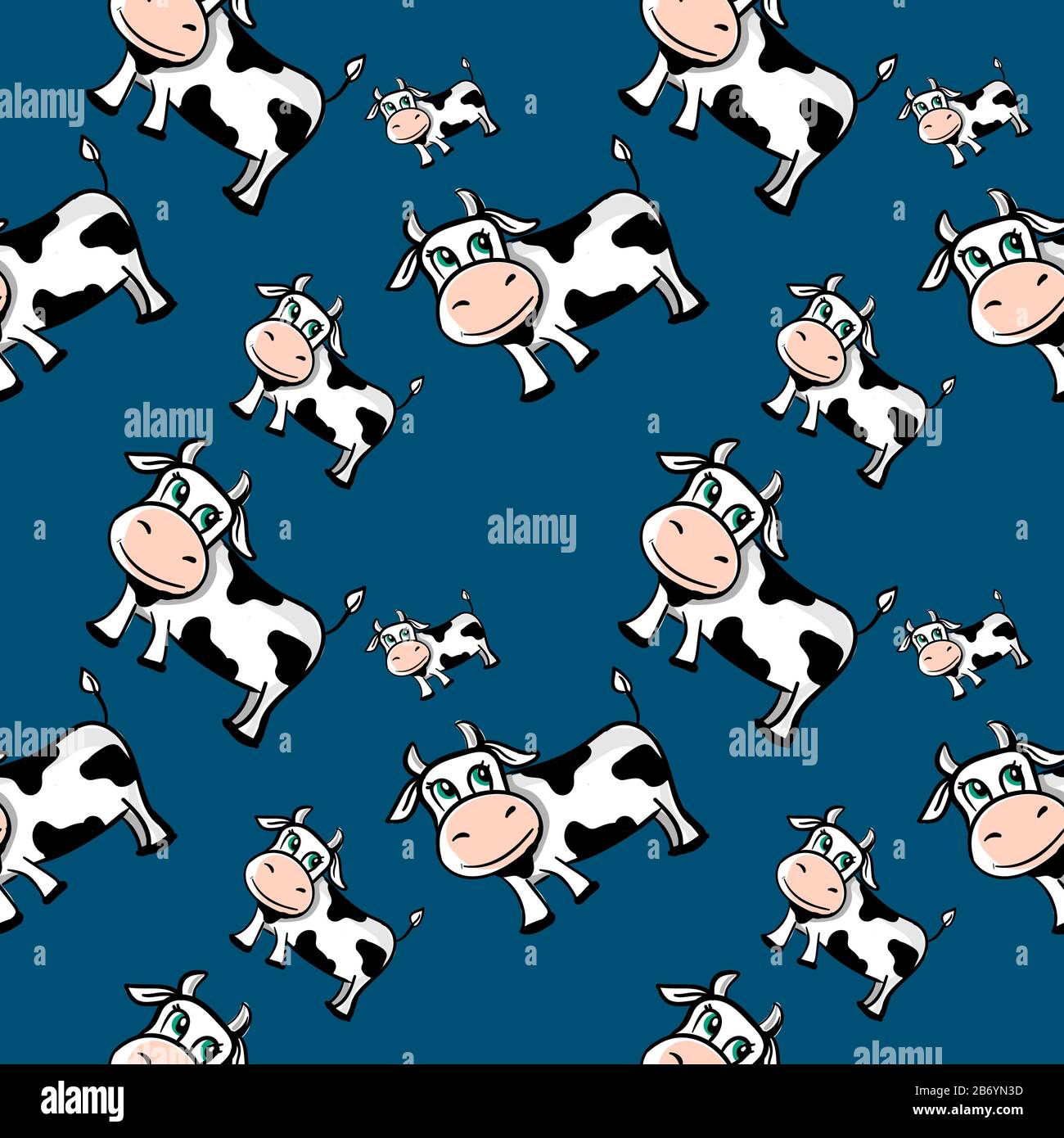 Cows pattern, illustration, vector on white background Stock Vector ...