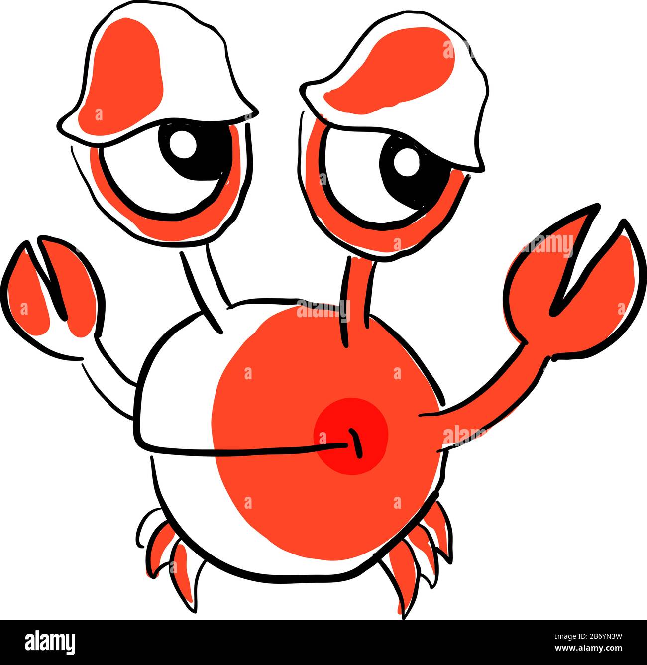 Red crab drawing, illustration, vector on white background Stock Vector ...